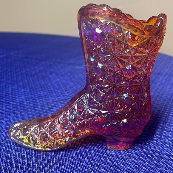Fenton | Art | Fenton Amberina Iridescent Art Glass Orange Carnival ...